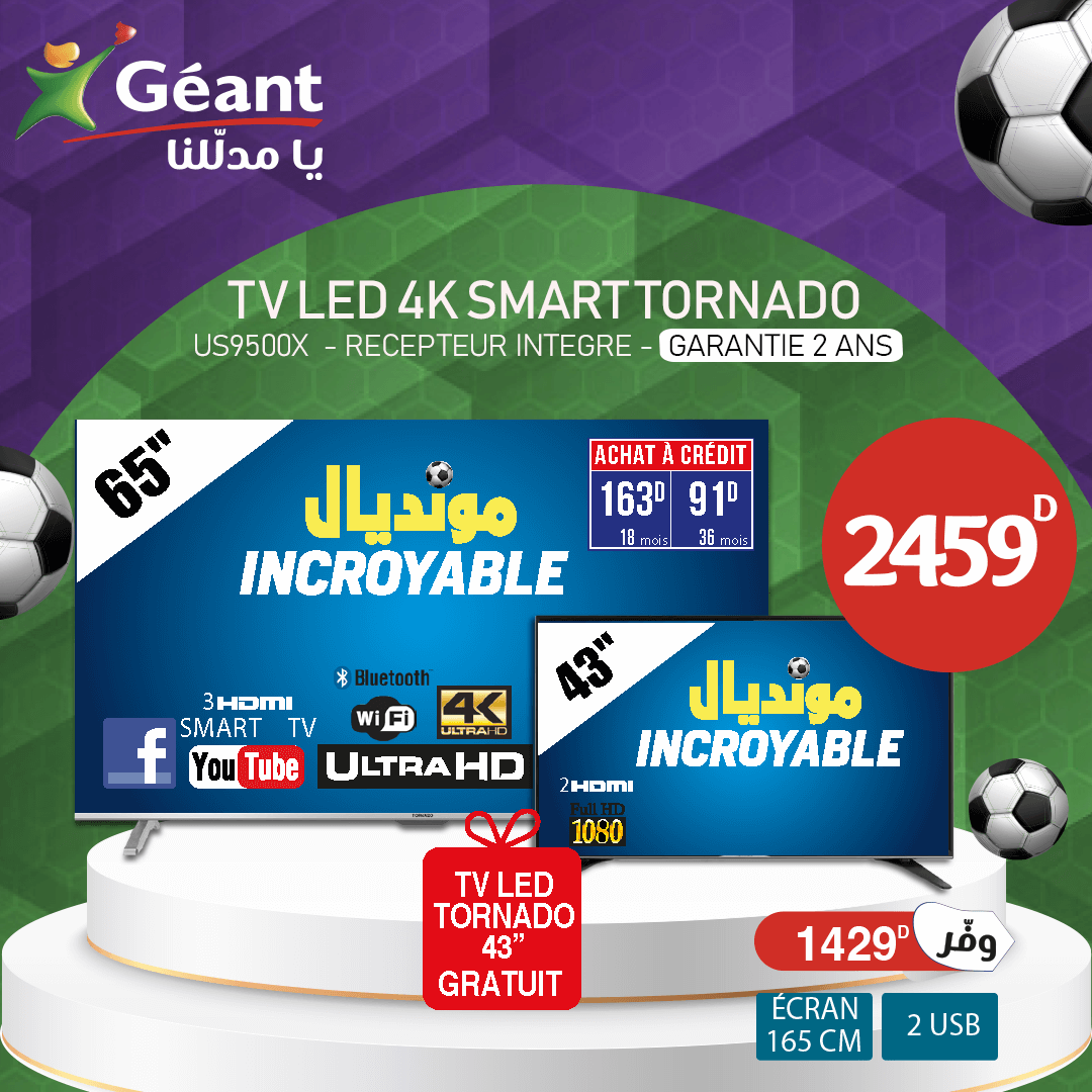 TV LED 4K TORNADO 65 - 9adhity