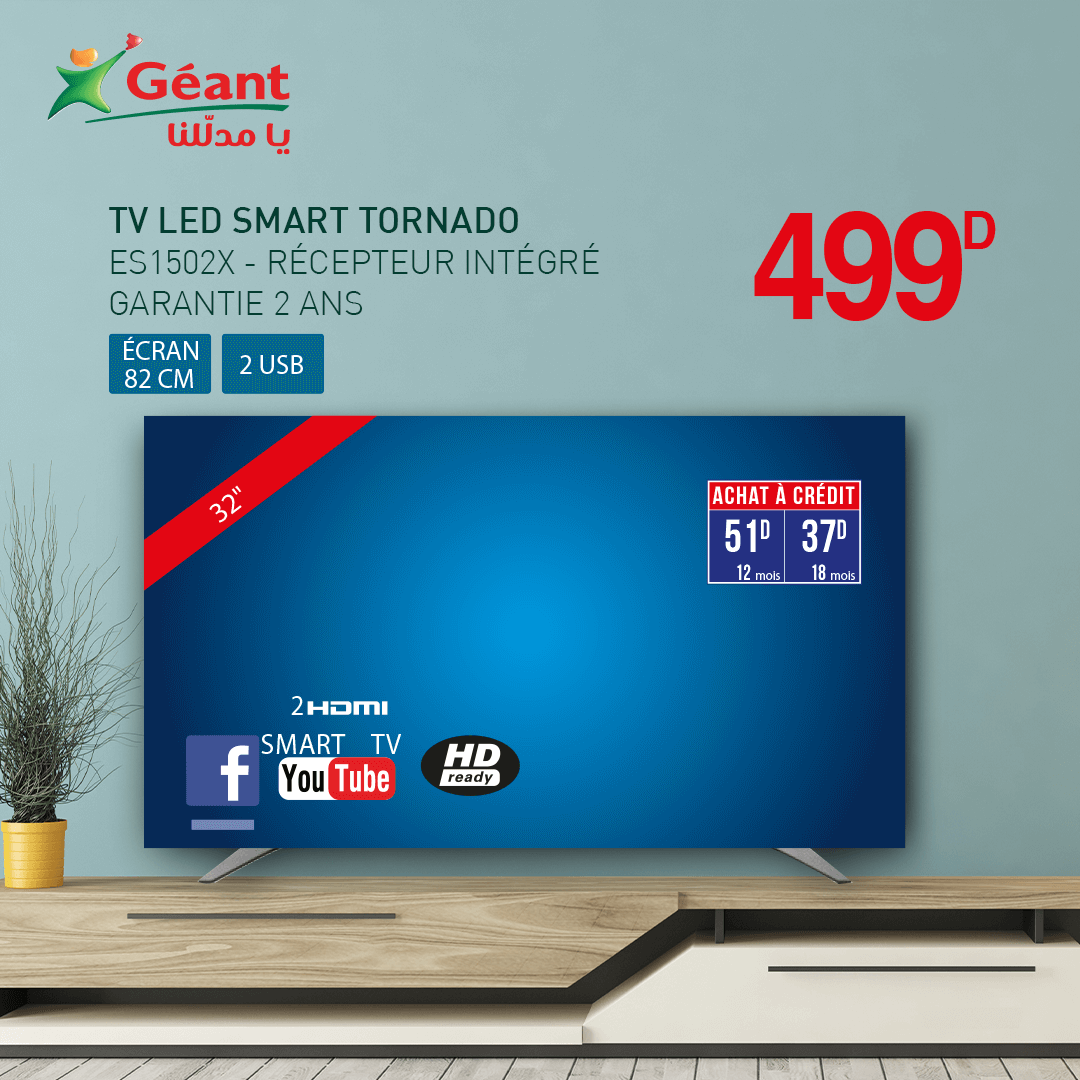 TV LED SMART TORNADO 32" - 9adhity
